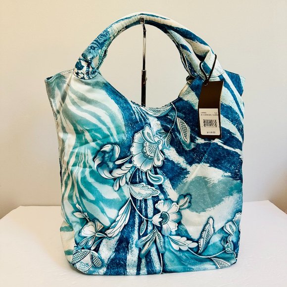 Junior Drake | Bags | Junior Drake Origical Floral Satin Shopper Tote ...